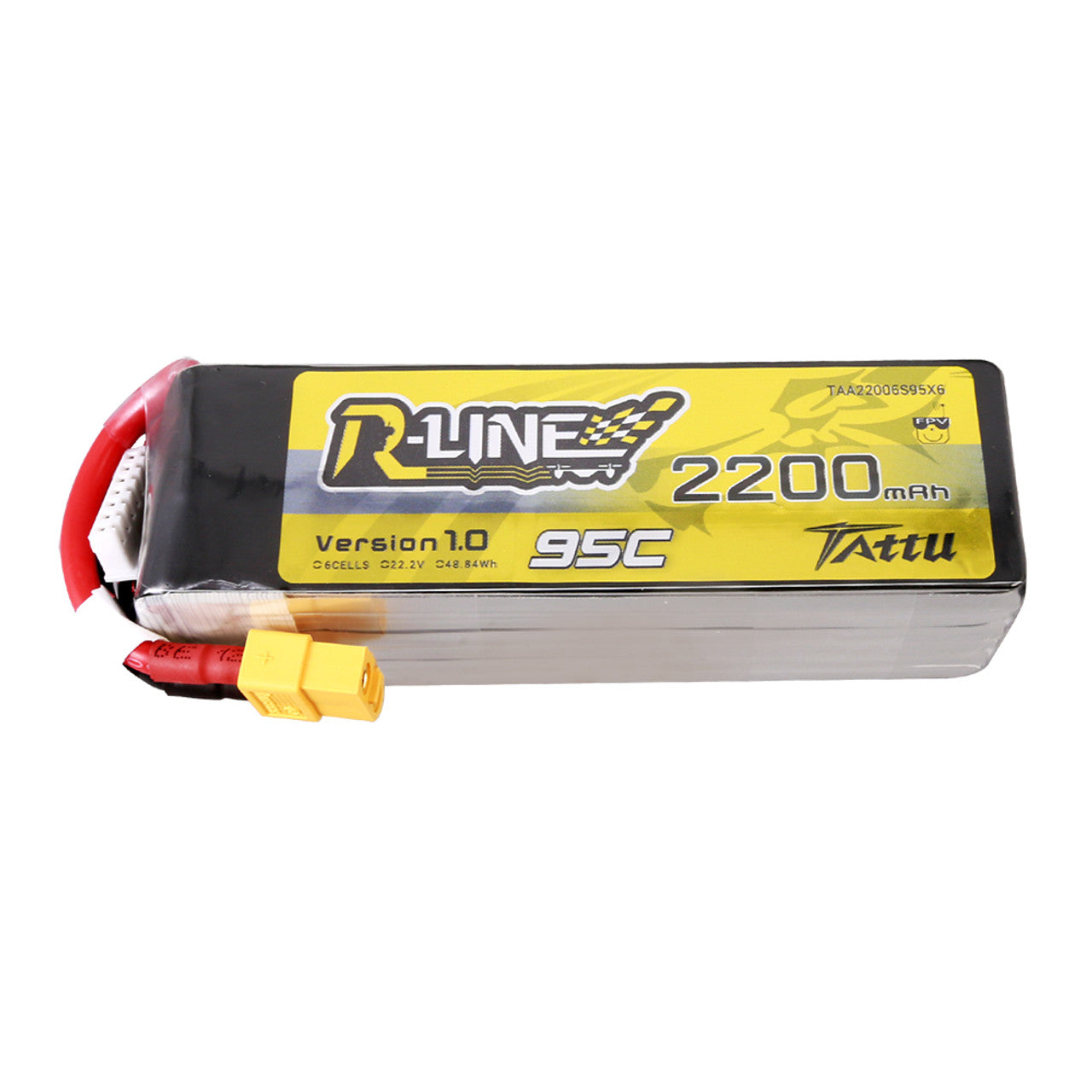 Tattu 2200mah 6S 95C 22.2V R-Line con conector XT60 para drone de 7" – FlyDonkey